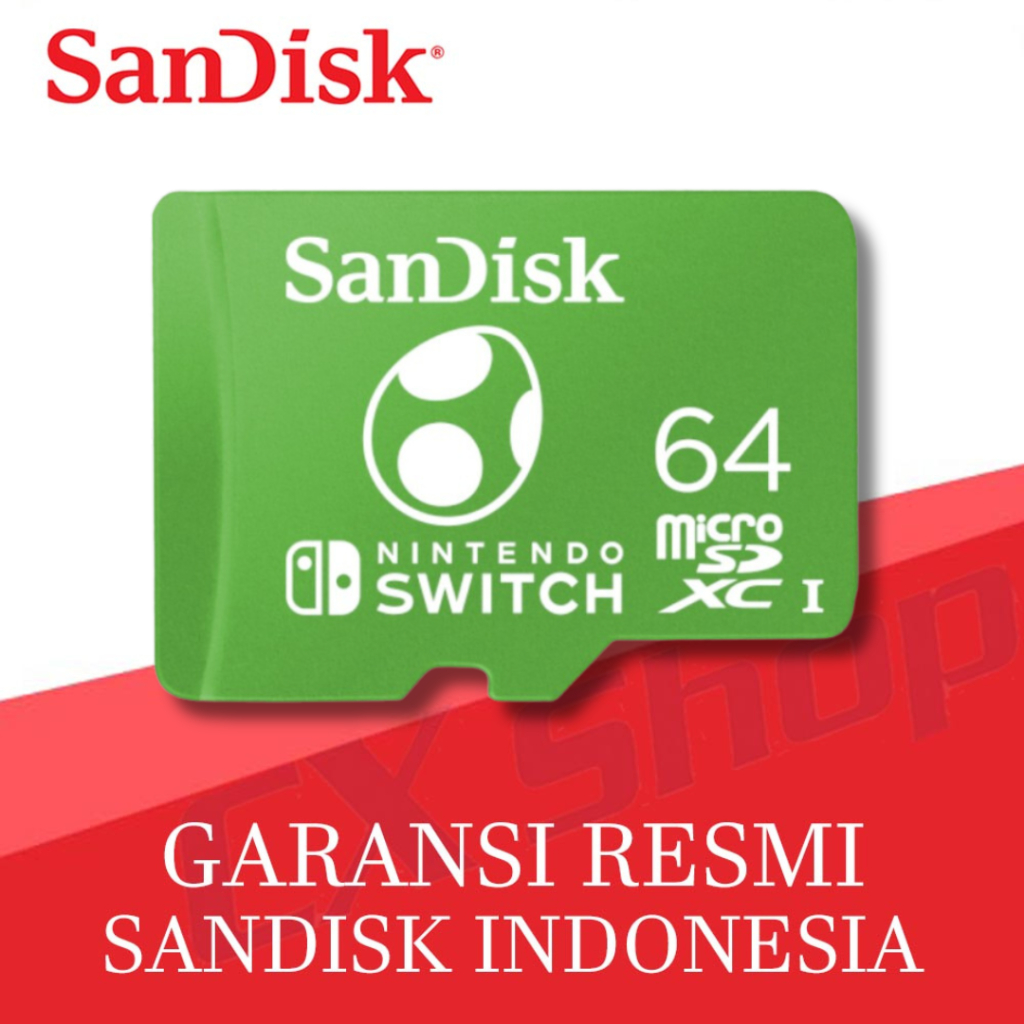 Jual SanDisk Nintendo Switch 64GB 100MB/s MicroSD - Yoshi Series ...