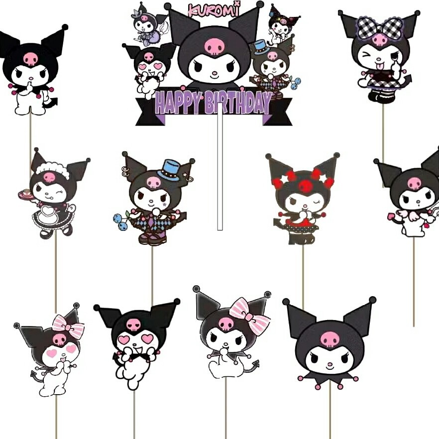Jual cake topper hiasan kue ulang tahun tema Kuromi KUROMI | Shopee ...