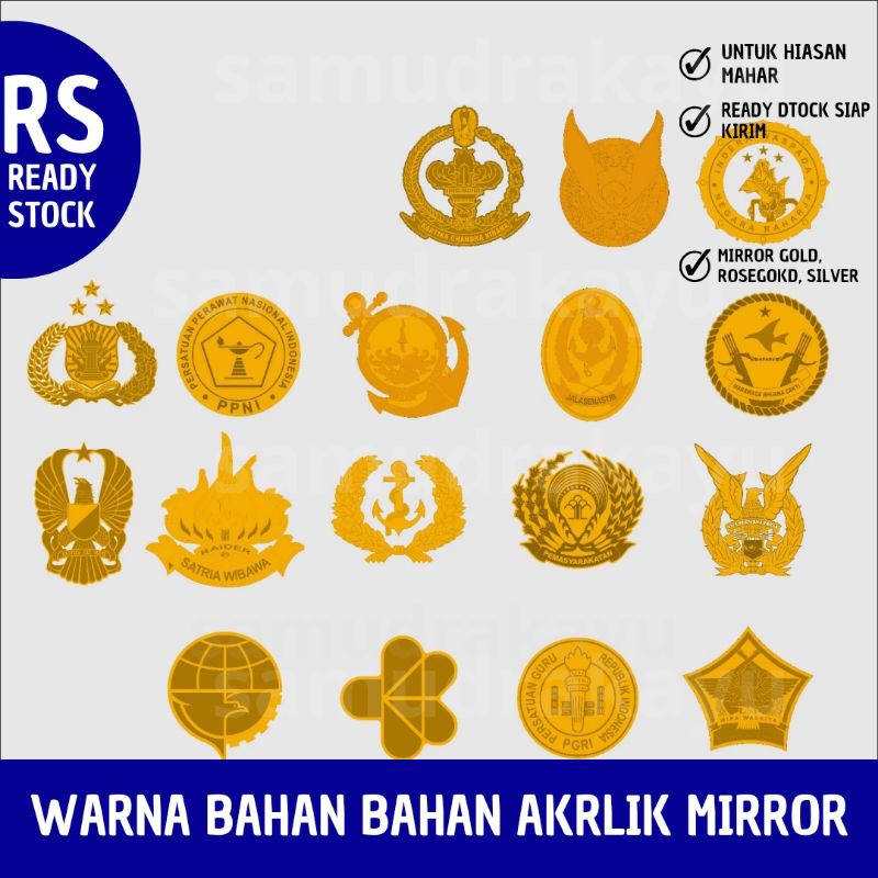 Jual LOGO PROFESI MIRROR GOLD, Bahan mahar /Hiasan dinding mahar ...