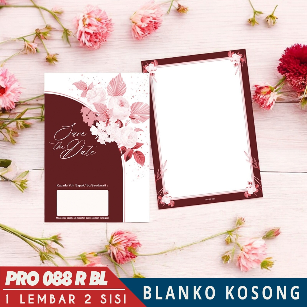 Jual PRO 088 R BL MAROON - Varian 1 Lembar 2 Sisi - Blanko Undangan ...