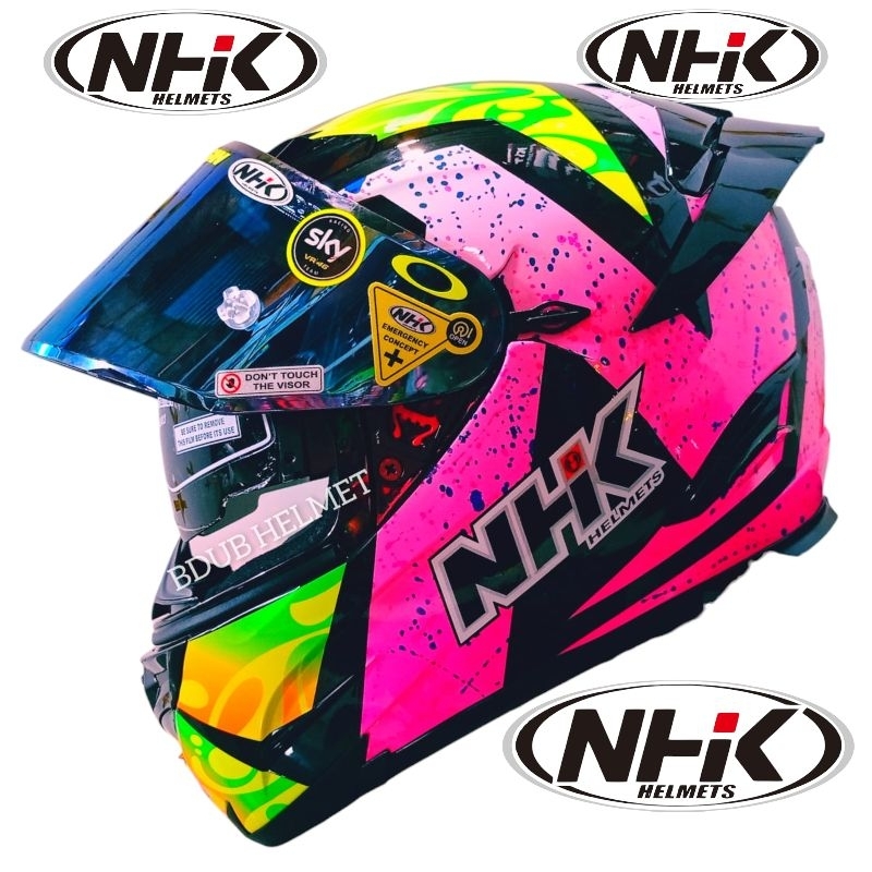 Jual HELM NHK RX9 MOTIF KAREL ABRAHAM PINK GANTENG 100% ORI NHK SNI-DOT ...