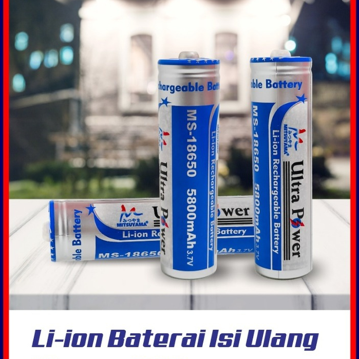 Jual Baterai 18650 5800mAh Mitsuyama Li-Ion Rechargeable MS-18650 Batrei isi ulang | Shopee ...