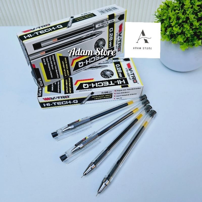 Jual Pulpen pena HI-TECH-Q v-tro 0,28 mm 1 pack isi 12 pcs | Shopee ...