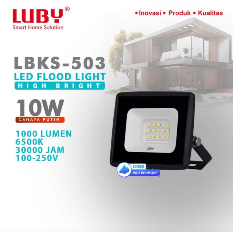 Jual Lampu Tembak/Sorot LED Luby Flood Light High Bright LBKS-503 10 Watt Cahaya Putih 10W ...