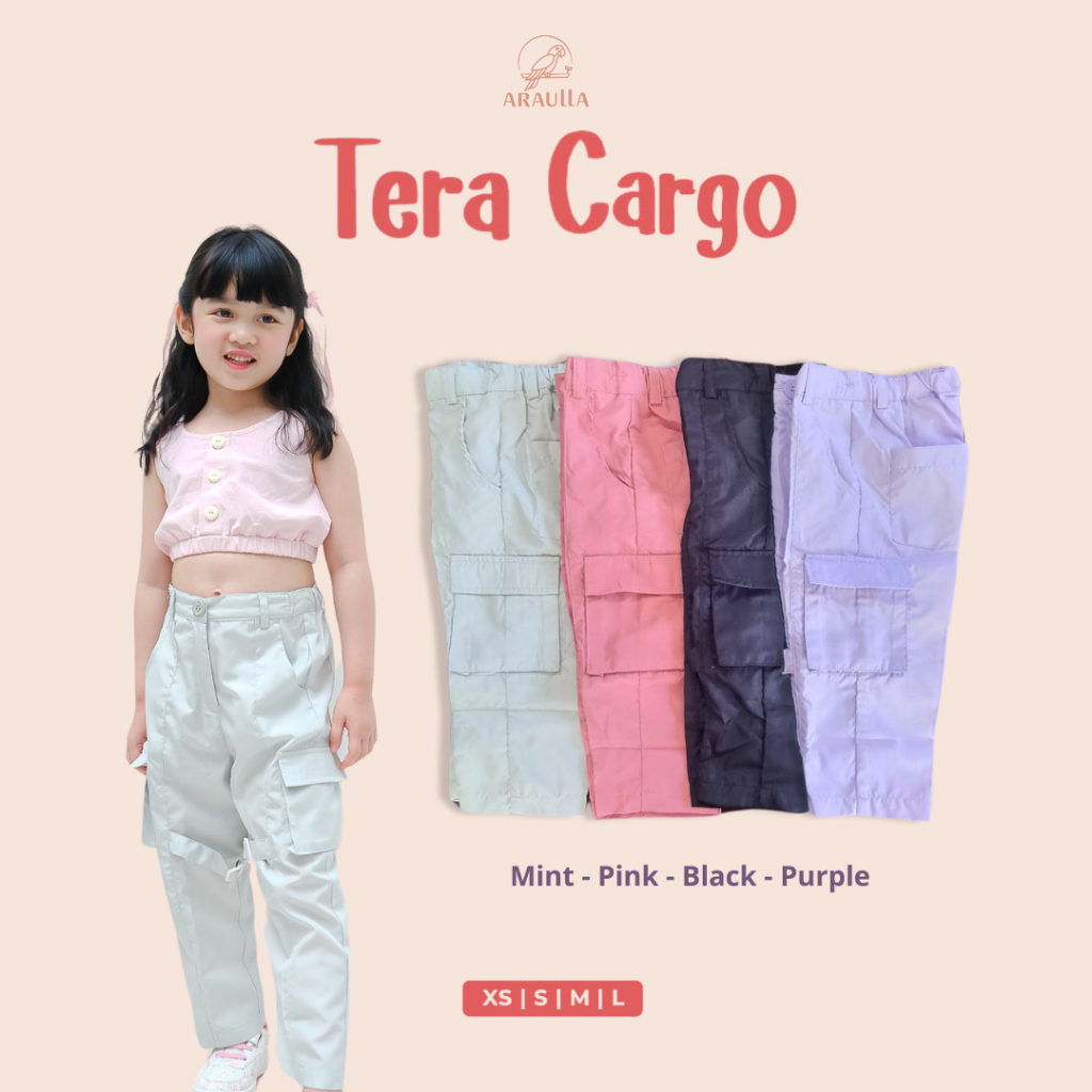 Jual Araulla - Tera Cargo - Celana Kargo Anak Perempuan | Celana ...