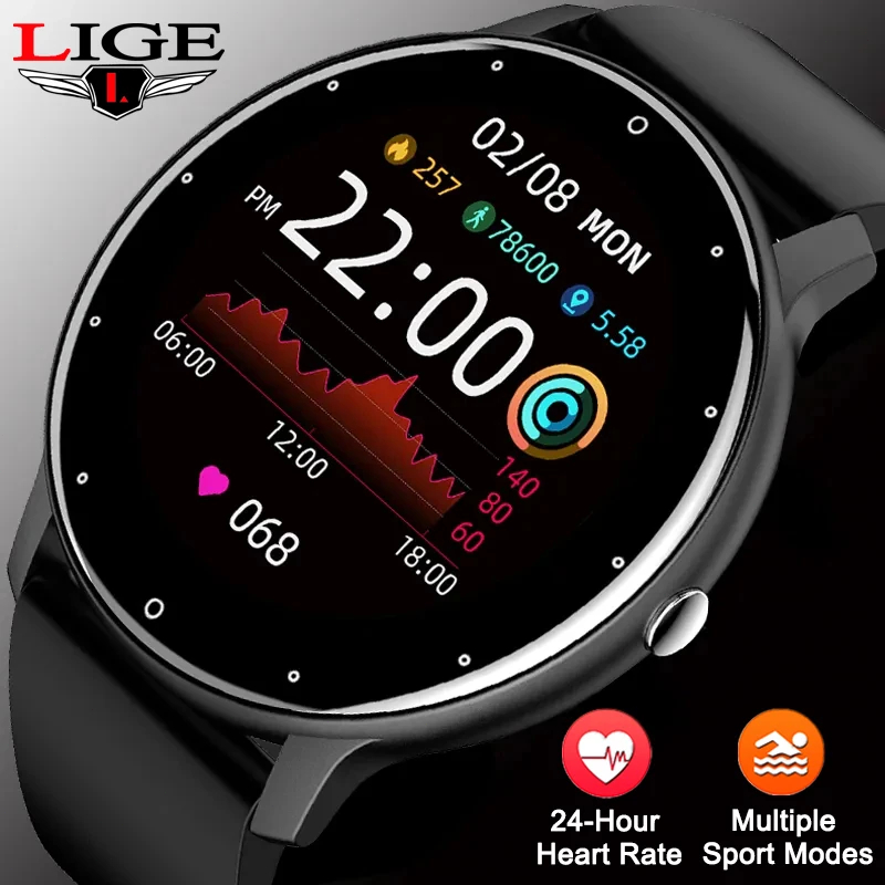 Jual LIGE Smartwatch Jam Tangan Pria Wanita Sport Tracker Jam Olahraga ...