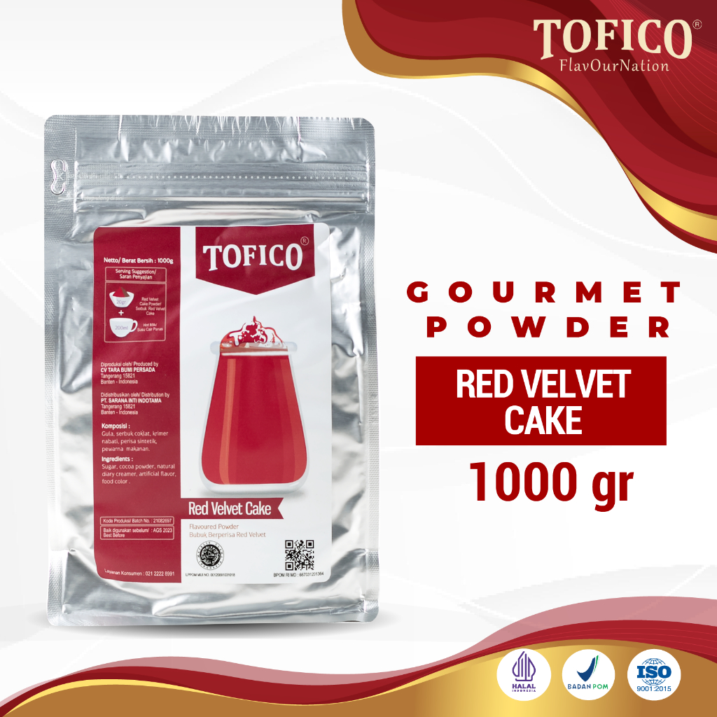 Jual Powder Red Velvet Cake Tofico / Bubuk Rasa Kue Red Velvet Premium ...