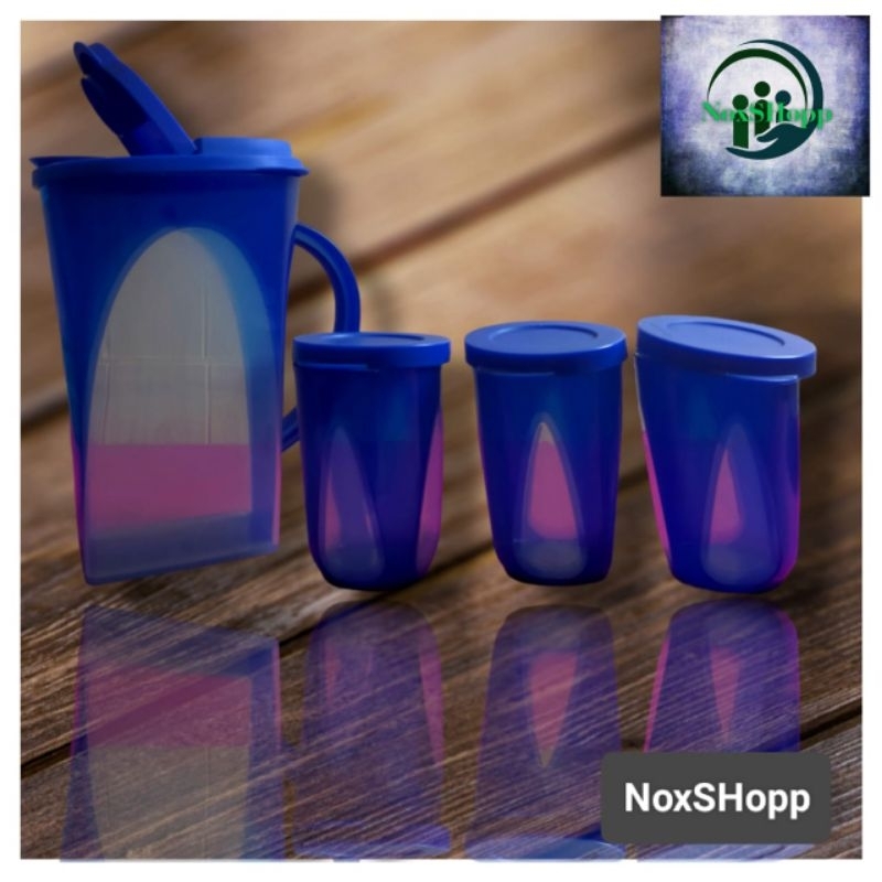 Jual TUPPERWARE PITCHER SET ( BLUE ) | Shopee Indonesia