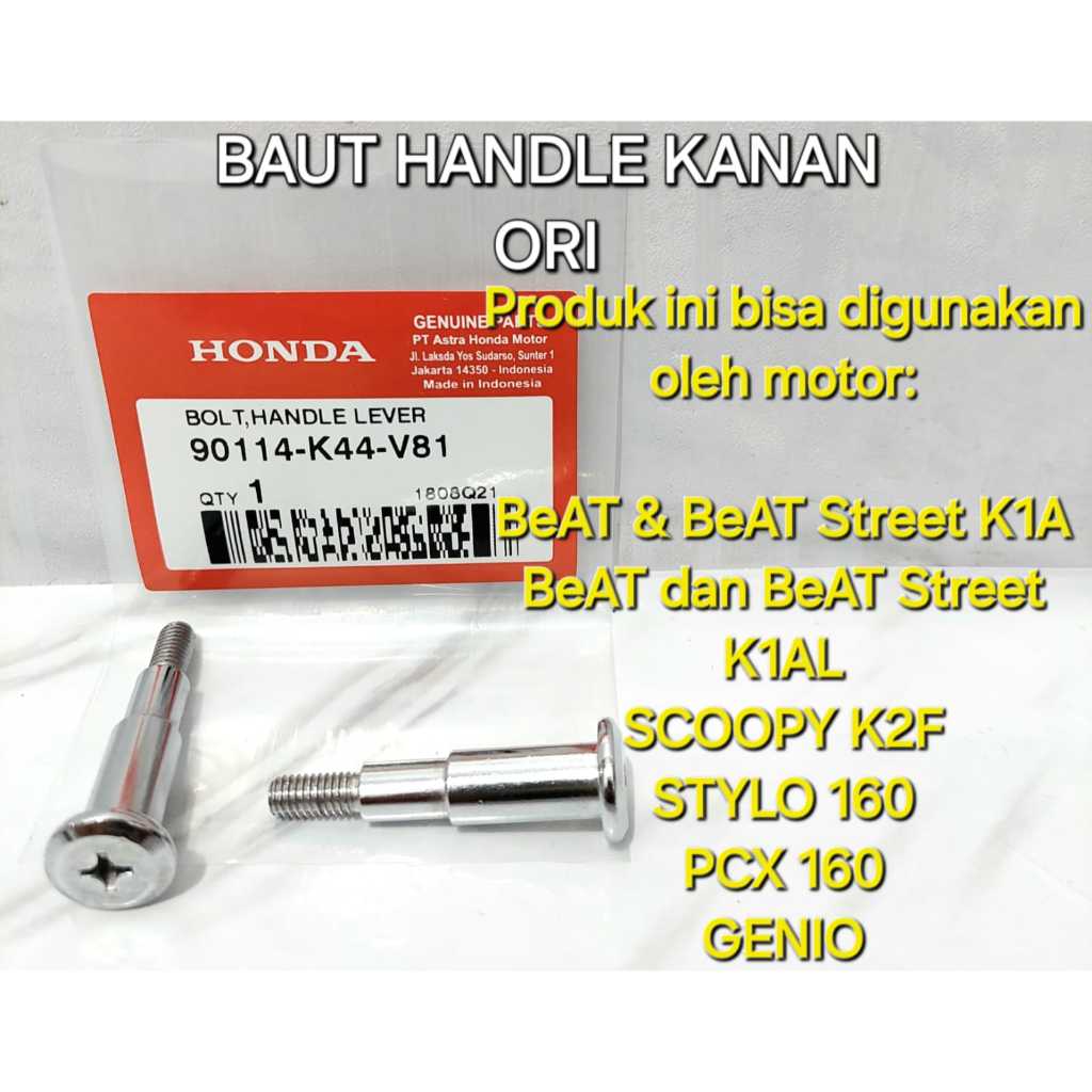 Jual BAUT HANDLE KANAN Beat LED Street Scoopy eSP ORIGINAL 90114-K44-V81 | Shopee Indonesia