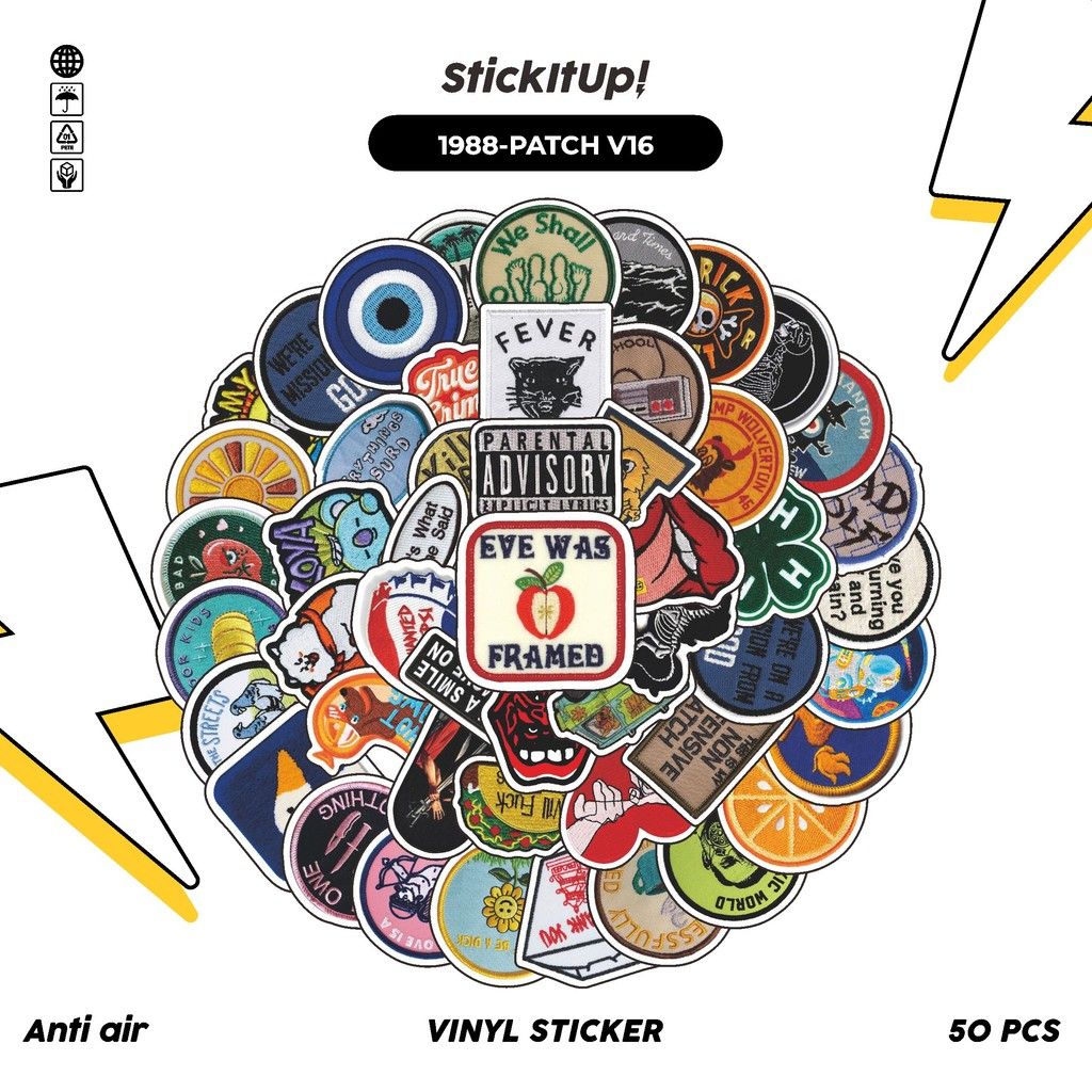 Jual COD 50 Pcs Stiker Pack PATCH V16 Lucu Aesthetic Vynil Waterproof ...