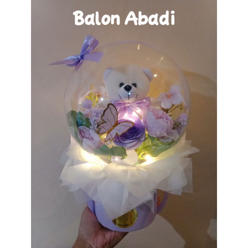 Jual [BOGOR 1 HARI JADI] Acrylic Bubble Bloom Box Boneka/ Buket Balon ...