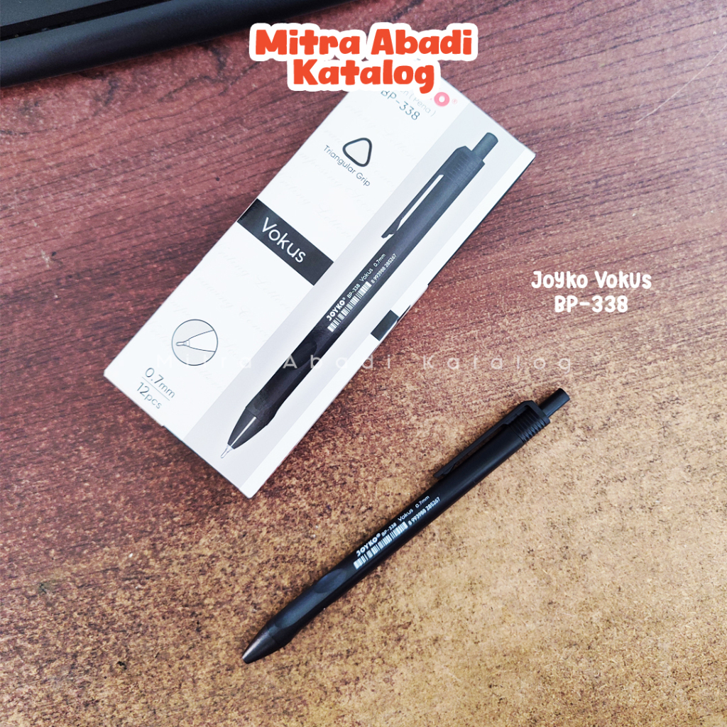 Jual (12 PCS) PULPEN JOYKO VOKUS BP-338 / 0,7 TINTA HITAM BOLPEN PENA ...