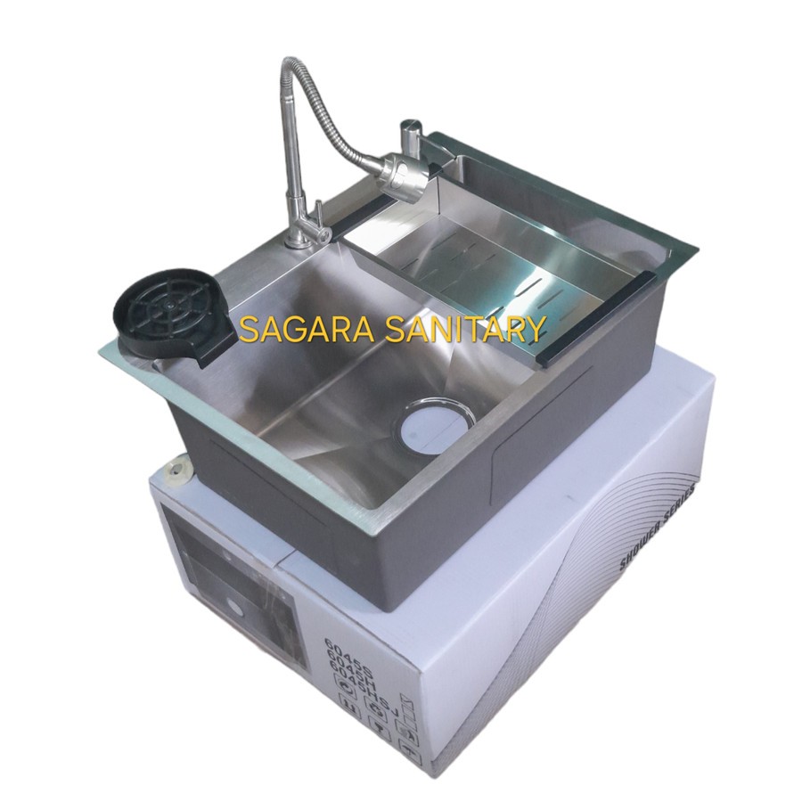 Jual Paket komplit kitchen sink 6045 MY ss304 kran flexible + pencuci ...