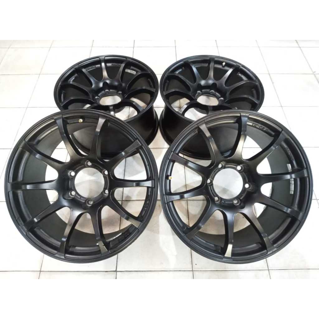 Jual velg bekas racing hsr hiroshima r18 baut 6 cocok buat fortuner hylux pajero | Shopee Indonesia