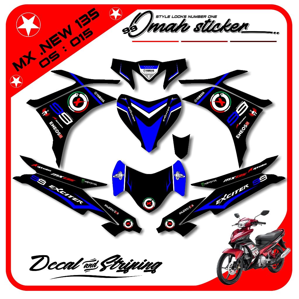 Jual Decal Jupiter Mx 135 New Full Body,Stiker Striping New Jupiter Mx 135. ADT.015 | Shopee ...