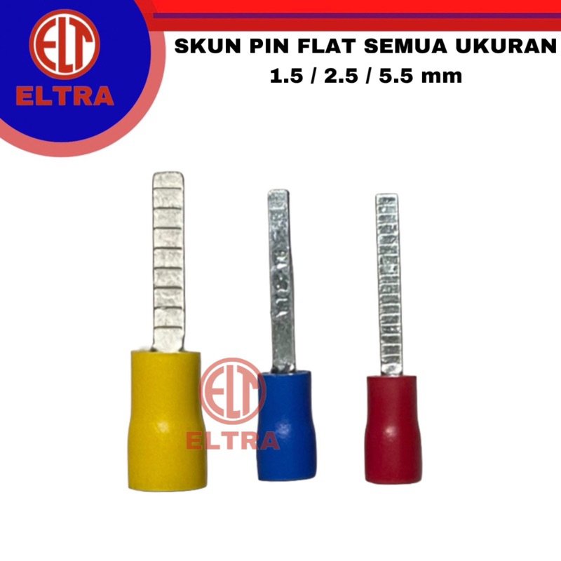 Jual Skun pin flat plat gepeng / 1 pcs 1.5mm 2.5mm 5.5mm merah kuning ...