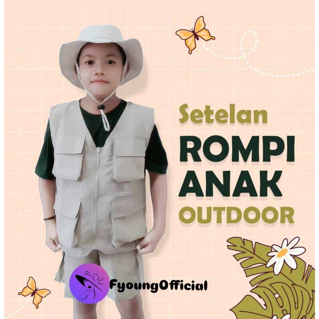 Jual Setelan Baju Rompi Anak Safari 1-14 Tahun/Setelan Rompi Safari ...
