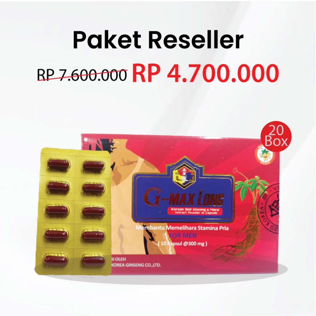 Jual Paket Reseller KOREAN RED GINSENG G-MAXLONG (20 Box) | Shopee Indonesia