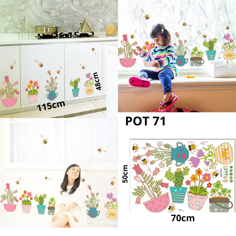 Jual STIKER DINDING MOTIF POT BUNGA POT 71 WALLSTICKER WALLSTICKER ...