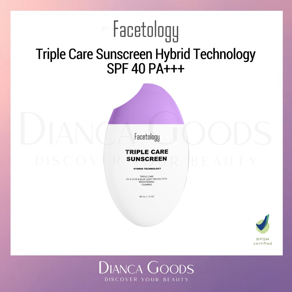 Jual FACETOLOGY Triple Care Sunscreen Hybrid Technology SPF 40 PA ...