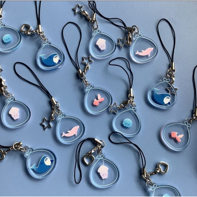 Jual [READY] gluckose fish pouch acrylic phonestrap charms trinkets ...