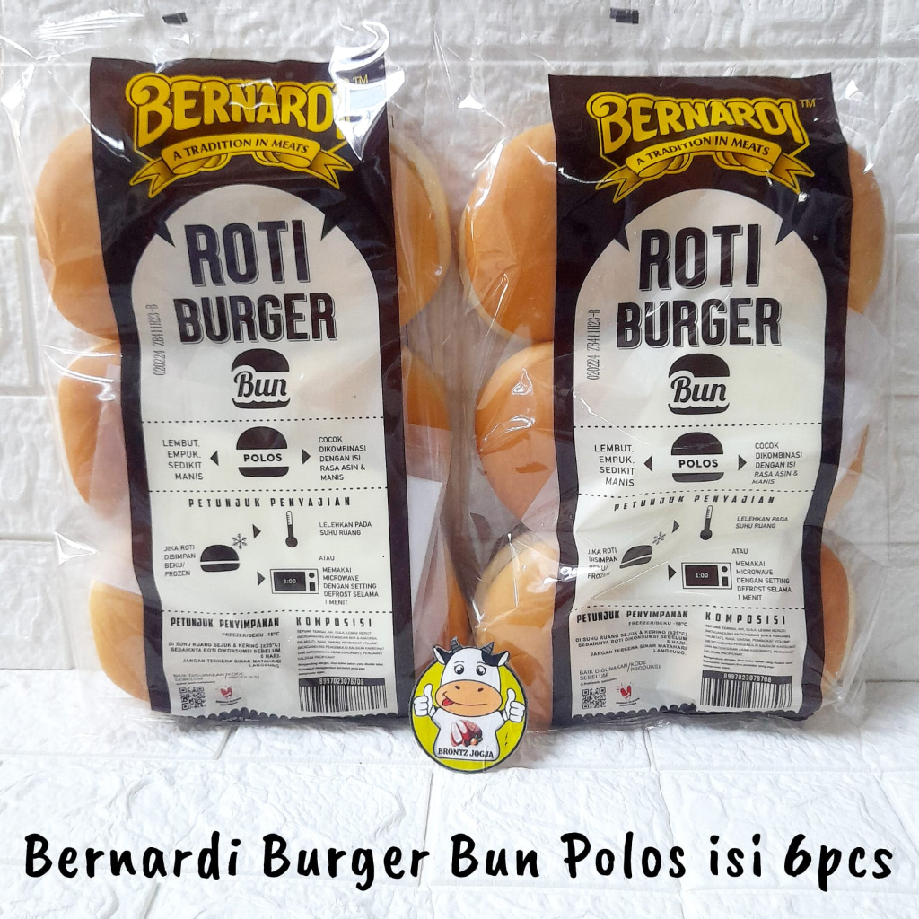 Jual BERNARDI ROTI BURGER BUN POLOS 300GR ISI 6 - FROZEN FOOD - BRONTZ ...