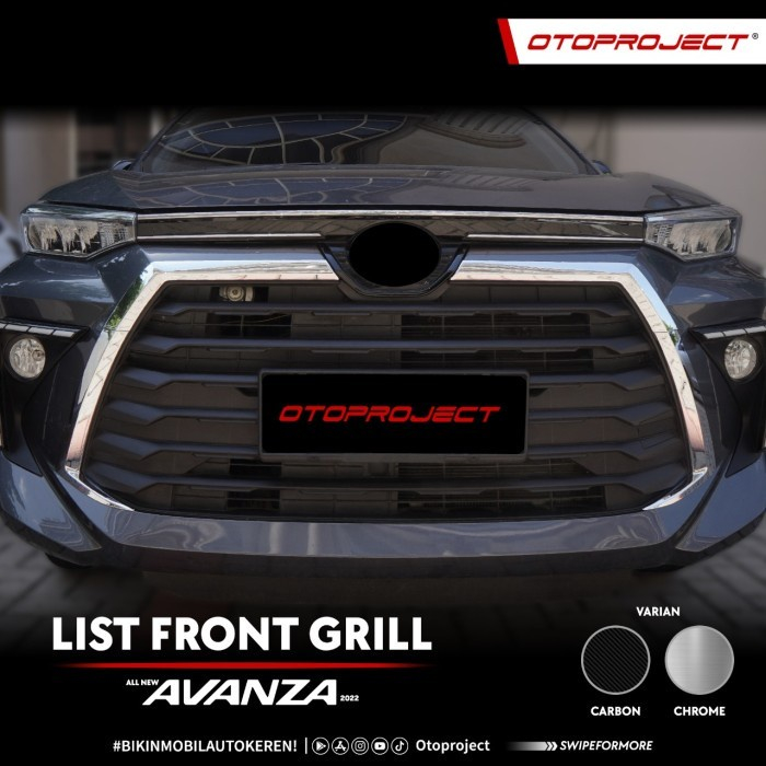 Jual List Lis Grill Depan Avanza 2022 2023 2024 Chrome Carbon | Shopee ...