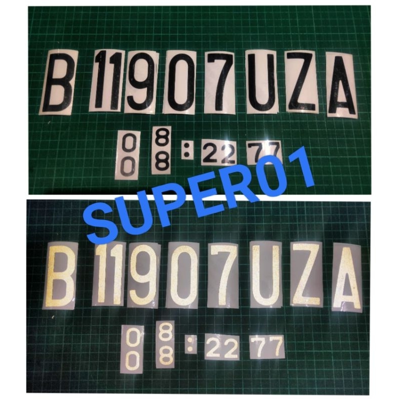 Jual Stiker/sticker Plat Nomor Mobil Font Baru/Lama Huruf dan Angka ...