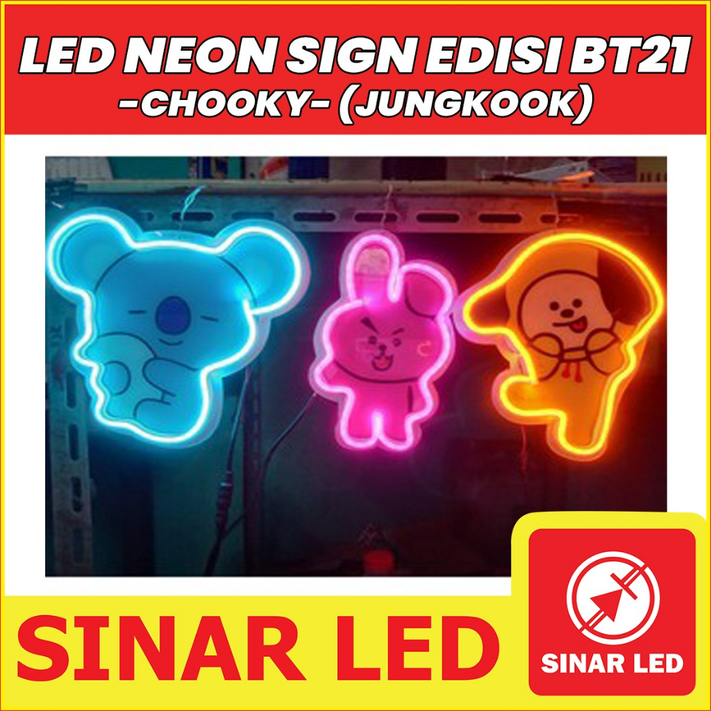 Jual LED NEON SIGN EDISI BT21 -CHOOKY- (JUNGKOOK) | Shopee Indonesia