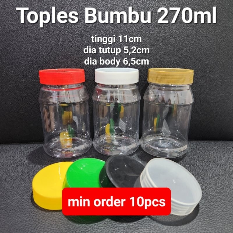 Jual Toples BUMBU 270ml + Sumpal | Toples 270ml | Botol 270ml | Shopee Indonesia