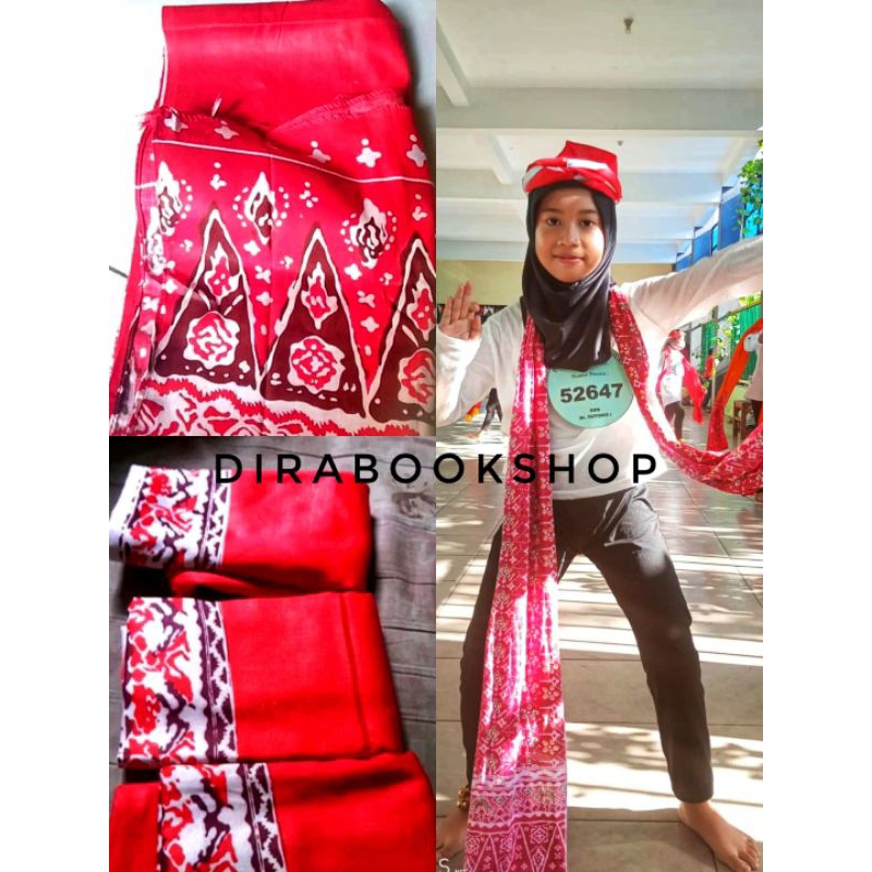 Jual Selendang Tari Remo Anak Sd Warna Merah | Sampur | Shopee Indonesia