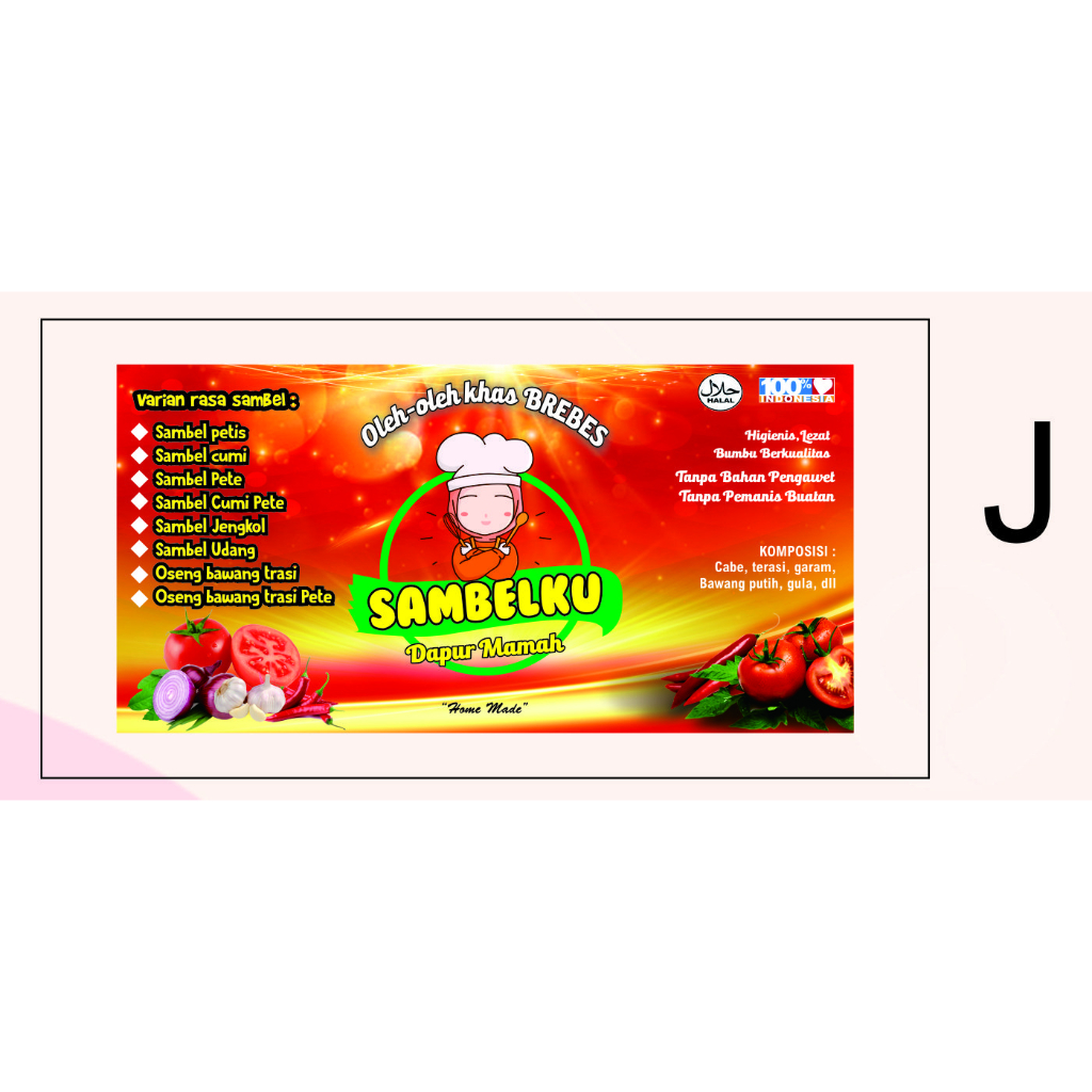 Jual STIKER SAMBAL, Stiker botol sambel, STIKER SEBLAK, stiker kemasan ...