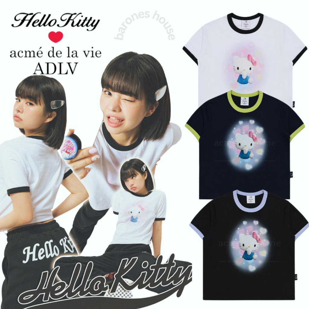 Jual ADLV Sanrio HELLO KITTY 3D ARTWORK MIDDLE CROP SHORT SLEEVE T ...