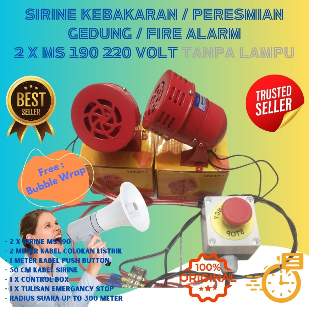 Jual Sistem Sirine Alarm Kebakaran Peresmian Gedung Ms.190 Dua Set Ganda | Shopee Indonesia