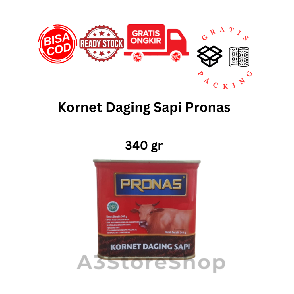 Jual Kornet Daging Sapi Pronas 340gr Halal Canned Corned Beef Meat ...