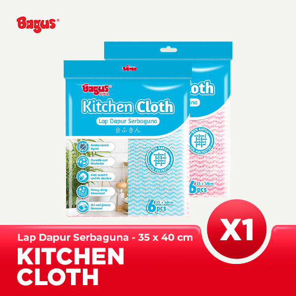 Jual Bagus Kitchen Cloth Uk. 35x40 cm 6’s Kain Lap Dapur Serbaguna Anti ...