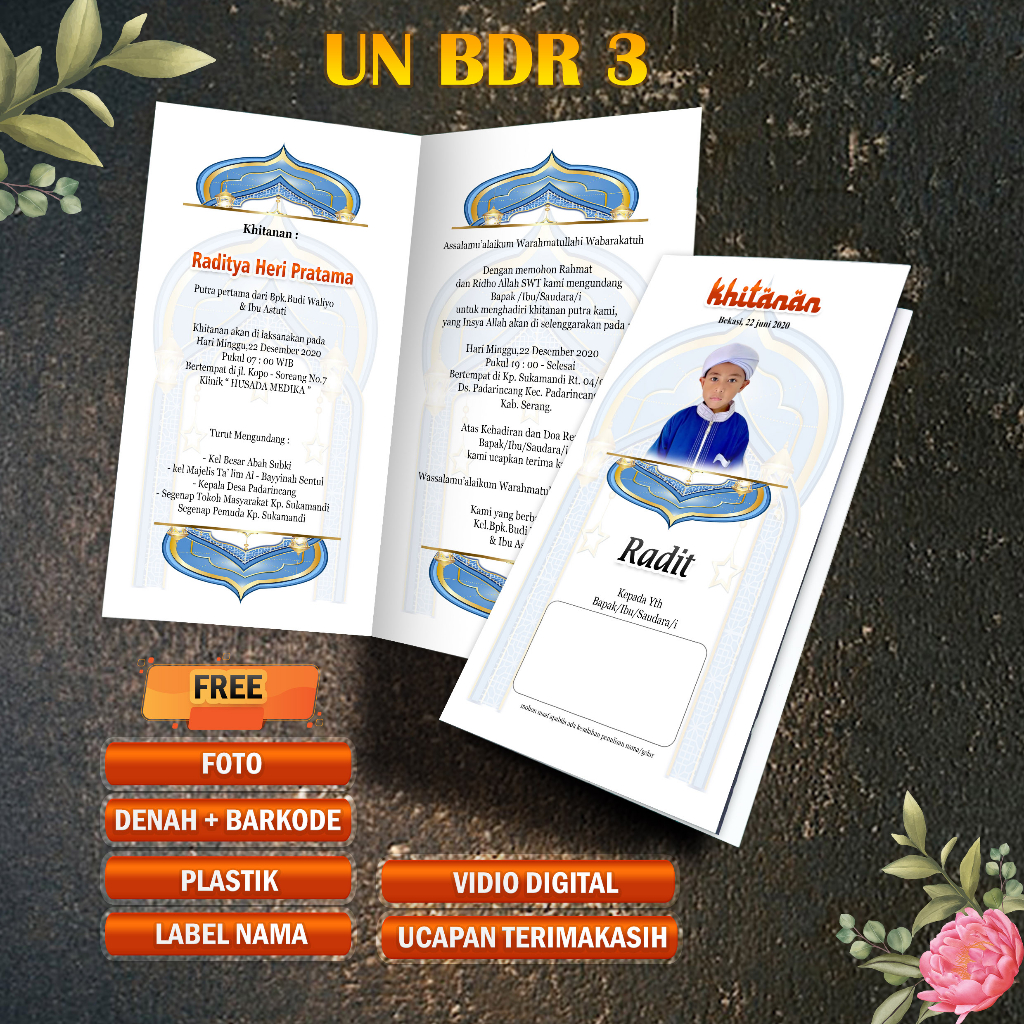 Jual undangan sunatan KH 09 - undangan khitan - undangan sunat ...