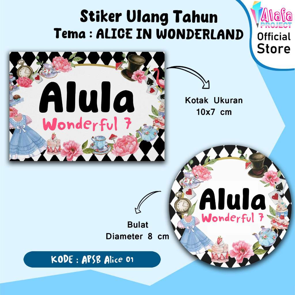 Jual Alafaproject Stiker Label Ultah Ulang Tahun Birthday Alice in ...
