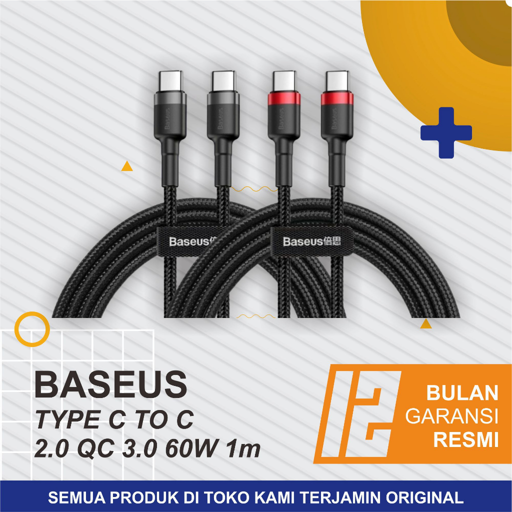 Jual Baseus Cafule Cable Type-C To Type-C PD 2.0 60W FAST CHARGING 1M ...