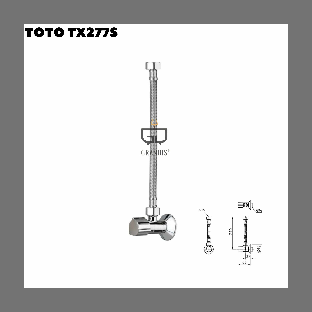 Jual TOTO TX277S Stop Valve with Flexible Hose - Selang Wastafel ...