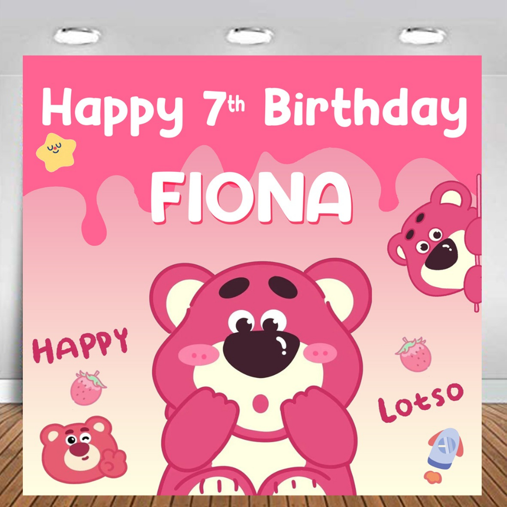 Jual Lots-o Huggin Bear / Lotso Toy Story Backdrop Banner Flexi ...