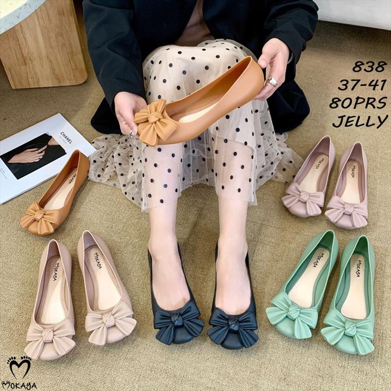 Jual Sepatu Jelly Mokaya 838 Sepatu Jelly Motif Pita Doff 3D Terbaru ...