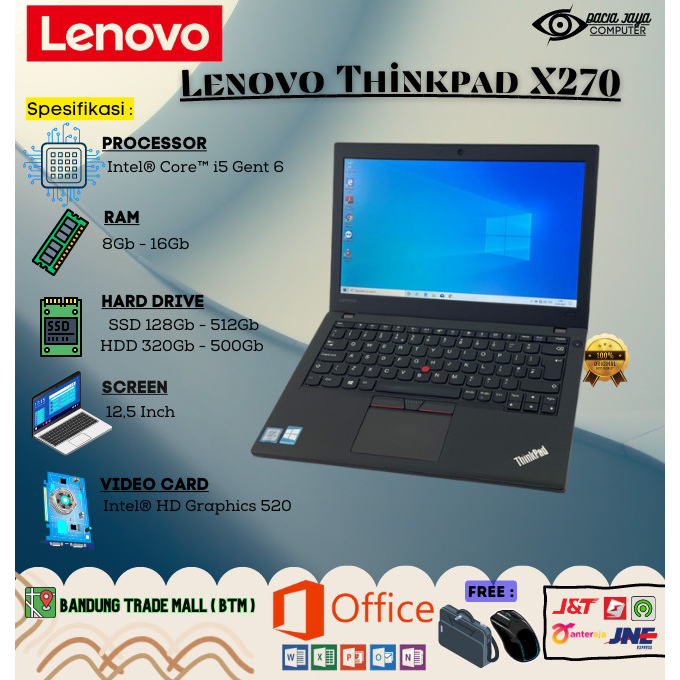 Jual Laptop Lenovo Thinkpad X230 X240 X250 X260 X270 X280 Core i5 / i7 RAM 8Gb SSD 256Gb ...