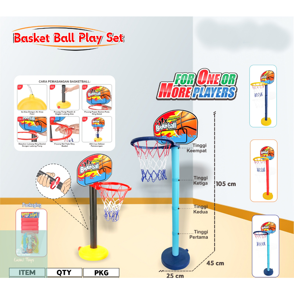 Jual Mainan Anak Sport Olahraga Ring Bola Basket Portable Basketball ...