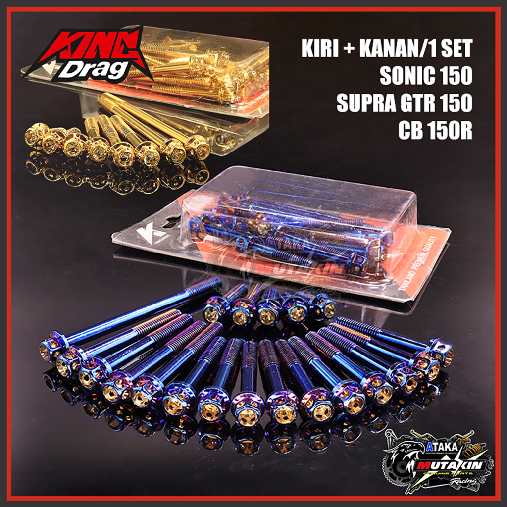 Jual kingdrag Baut probolt blok mesin set Honda sonic 150 supra gtr 150 ...