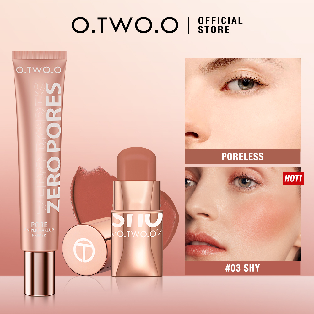 Jual O.TWO.O 2psc/set Face Makeup Primer Invisible Pore & Makeup Blush ...