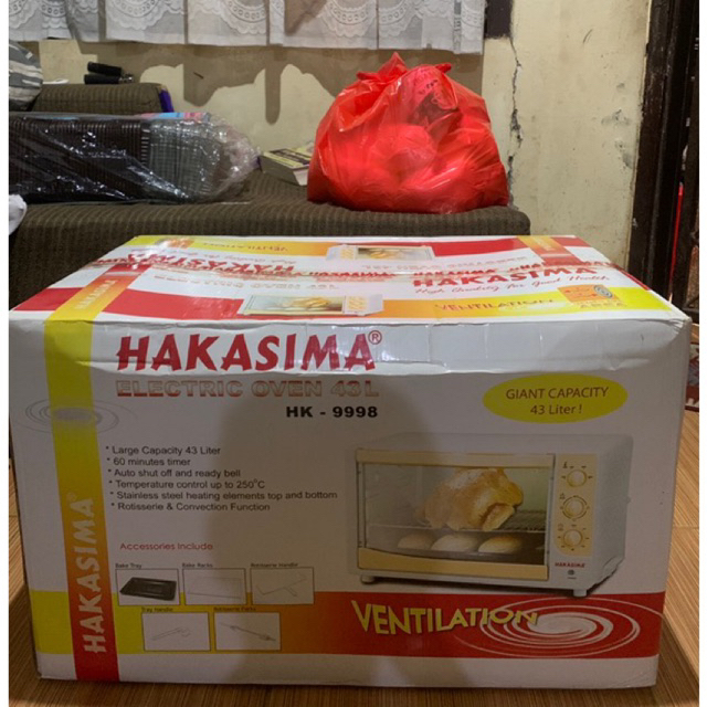 Jual HAKASIMA Electric Oven 43 Liter Masih Segel | Shopee Indonesia