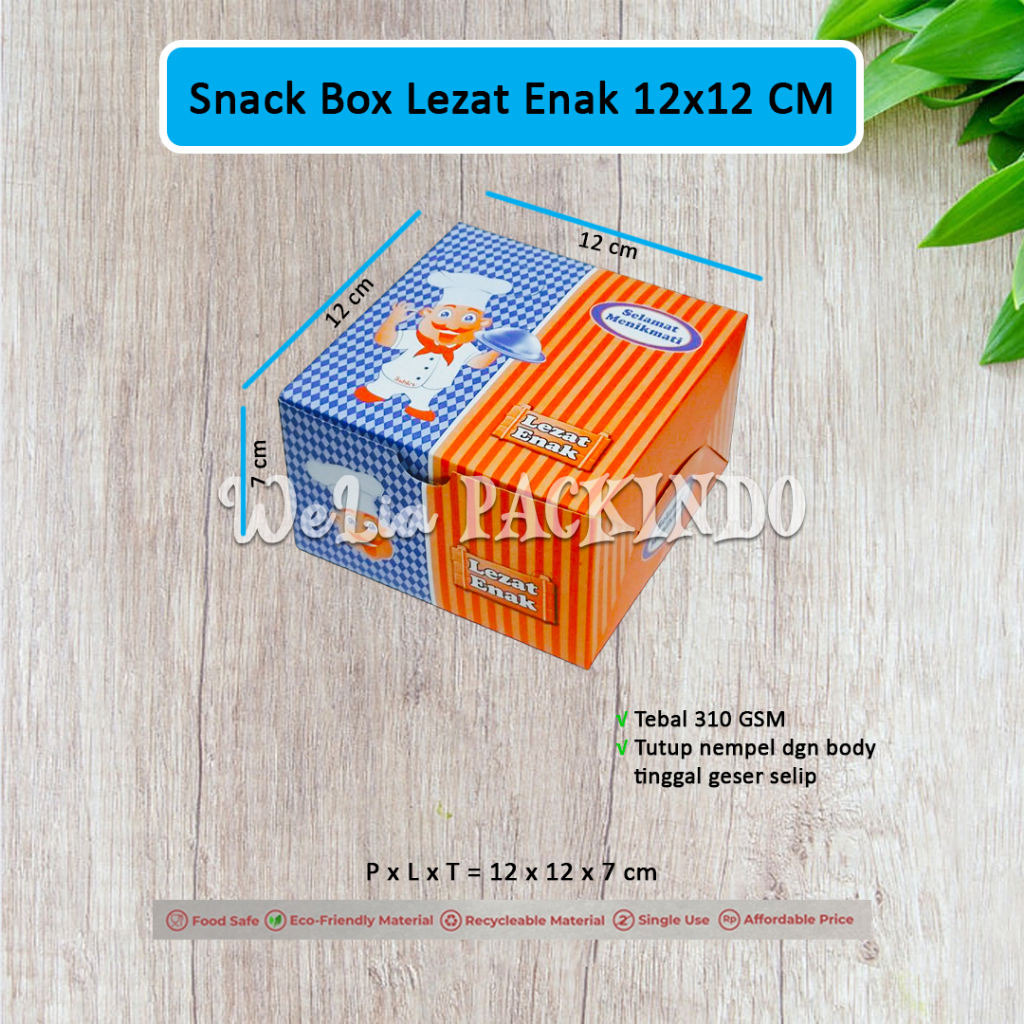 Jual [1 PCS] Snack Box 12x12 Motif Lezat Enak / Kotak Kue / Dus Makanan ...