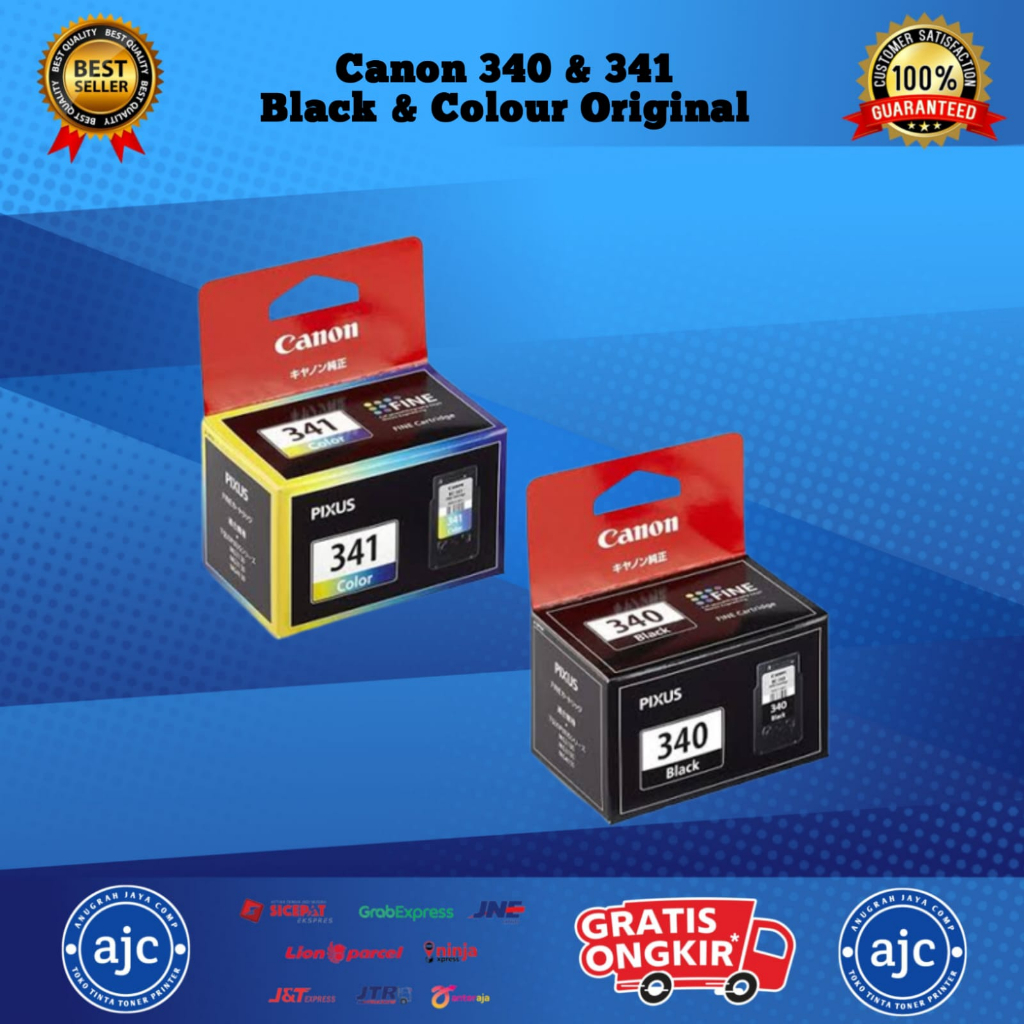Jual Paket Tinta Printer Cartridge Canon 340 Black & 341 Color Original ...