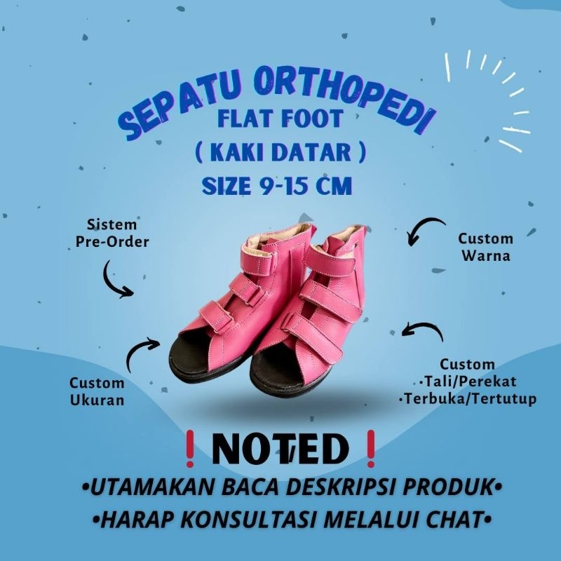 Jual Sepatu Ortopedi Kaki Datar/ Flat Foot/ Talipes Valgus ( Panjang ...